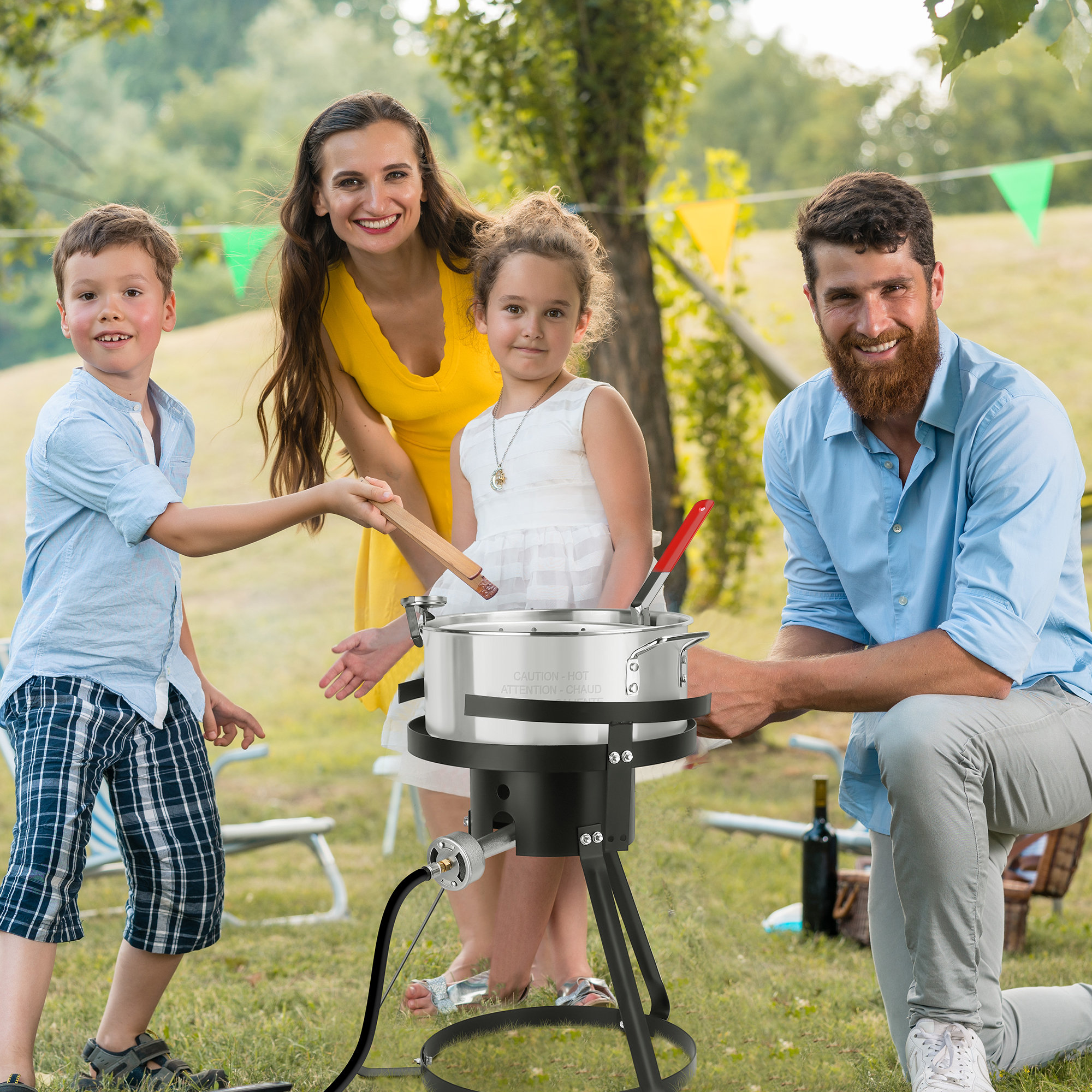 AiYchen Propane Outdoor Fish Fryer Set, 10 Quart Aluminum Seafood ...