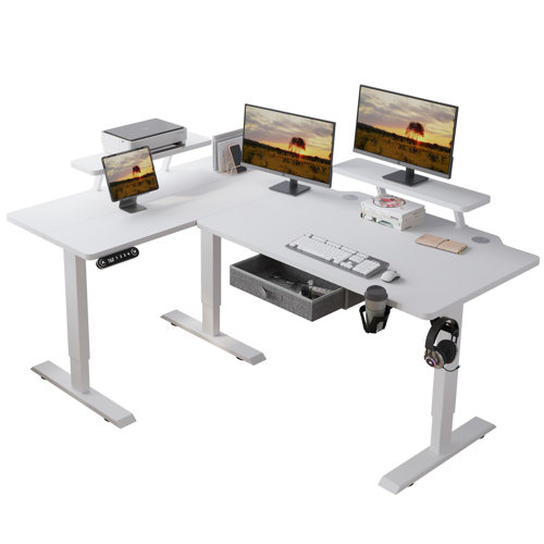 L-Shaped White Desks You'll Love | Wayfair