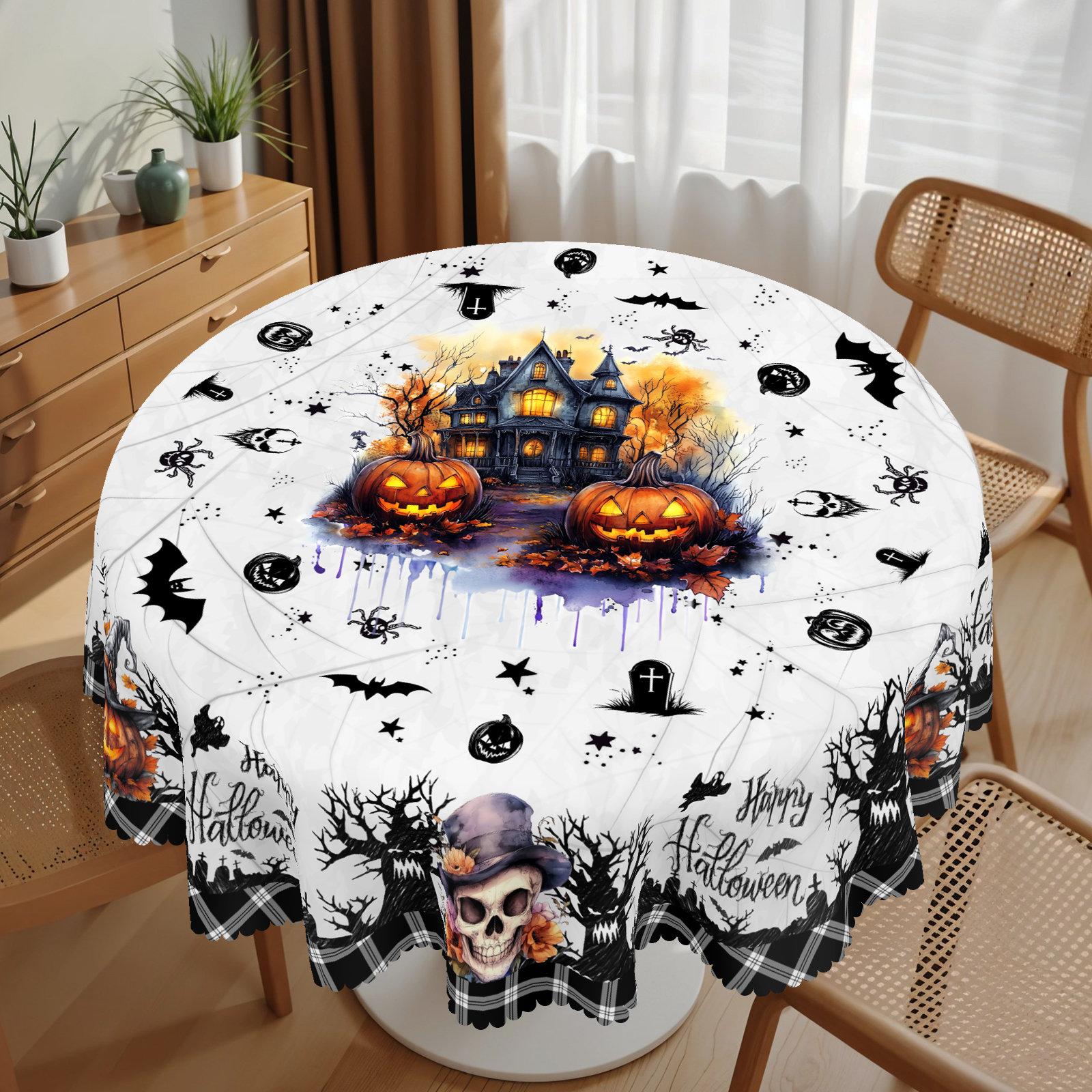 The Holiday Aisle® Halloween Tablecloth 140x180cm Rectangular ...