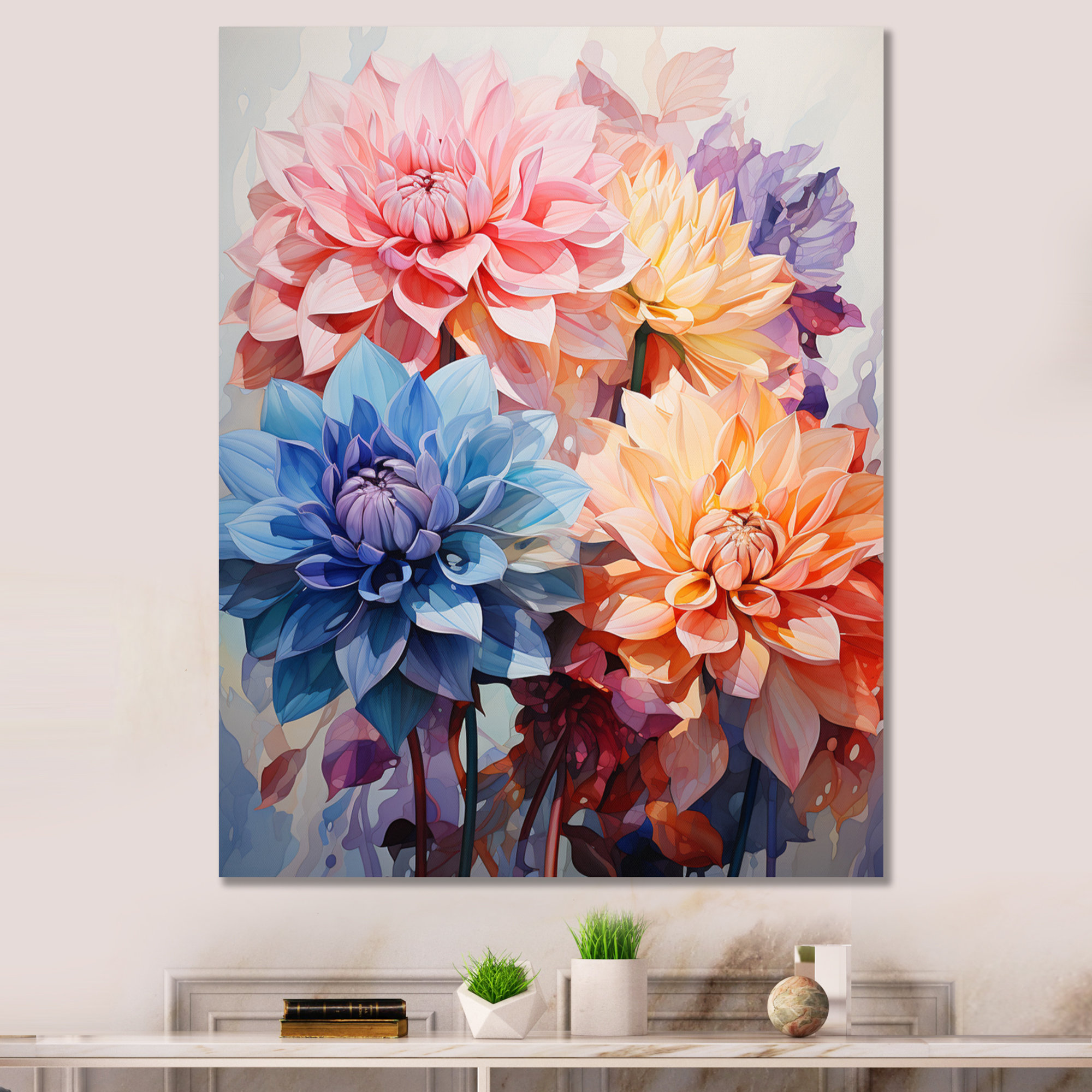 Red Barrel Studio Zaydin Dahlia Representation Multicolored Acrylic I ...