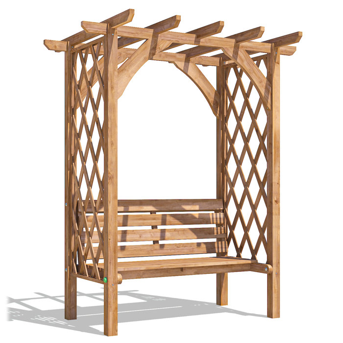 Dunster House 180cm W x 135cm D Solid Wood Garden Arches with Bench in ...