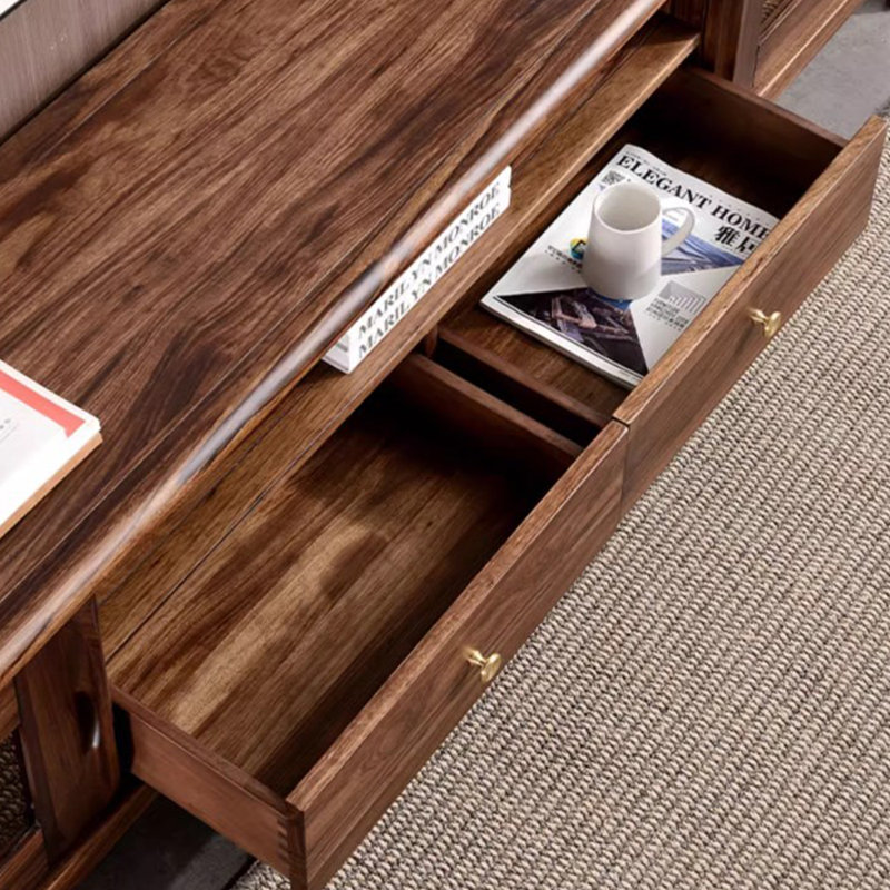 jessica Nordic Zebra Wood Solid Wood TV Cabinet 78.7'' W Storage ...