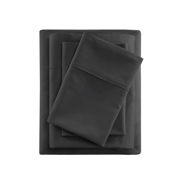 BoudoirBloom Full Black Cotton Blend 600 Thread Count Cooling Sheet ...