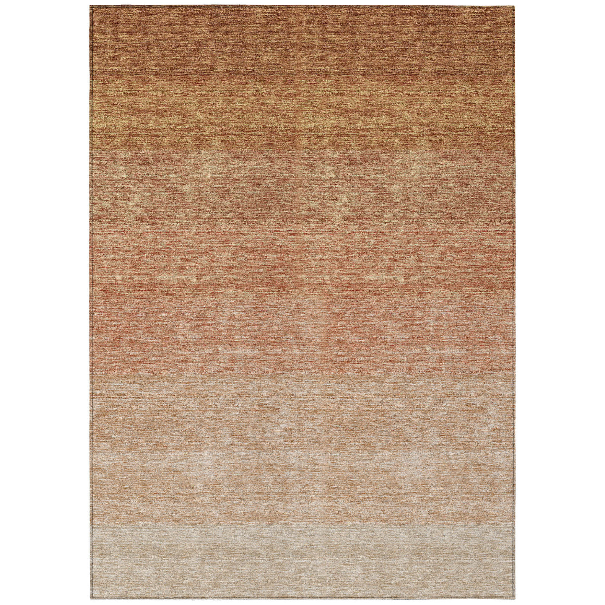 HomeRoots 8' X 10' Copper And Beige Ombre Washable Indoor Outdoor Area ...