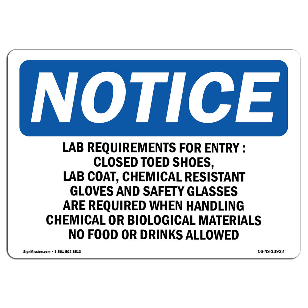SignMission Lab Requirements for Entry Closed Toed Sign | Wayfair