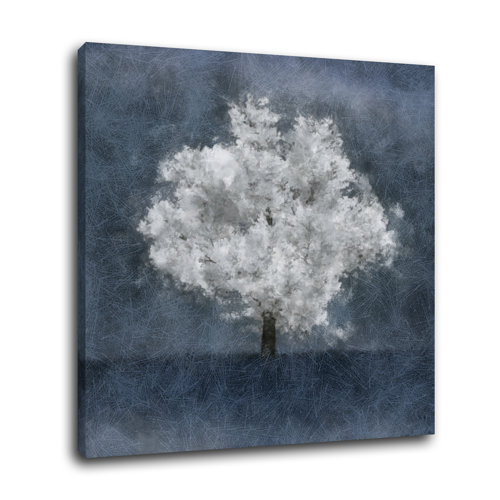 Winston Porter 'Absolutely One Framed in Blue/GrayBlue Gray White Tree ...