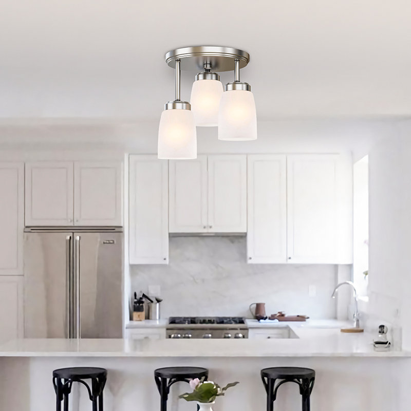 Ebern Designs Jazmina 3 - Light 9.84'' Cluster Cylinder Semi Flush ...