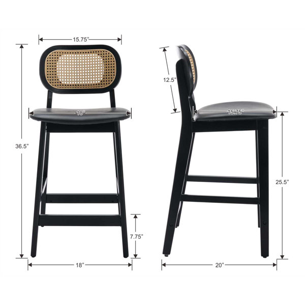 Bayou Breeze Azarah Solid Wood 25.5'' Counter Stool & Reviews | Wayfair