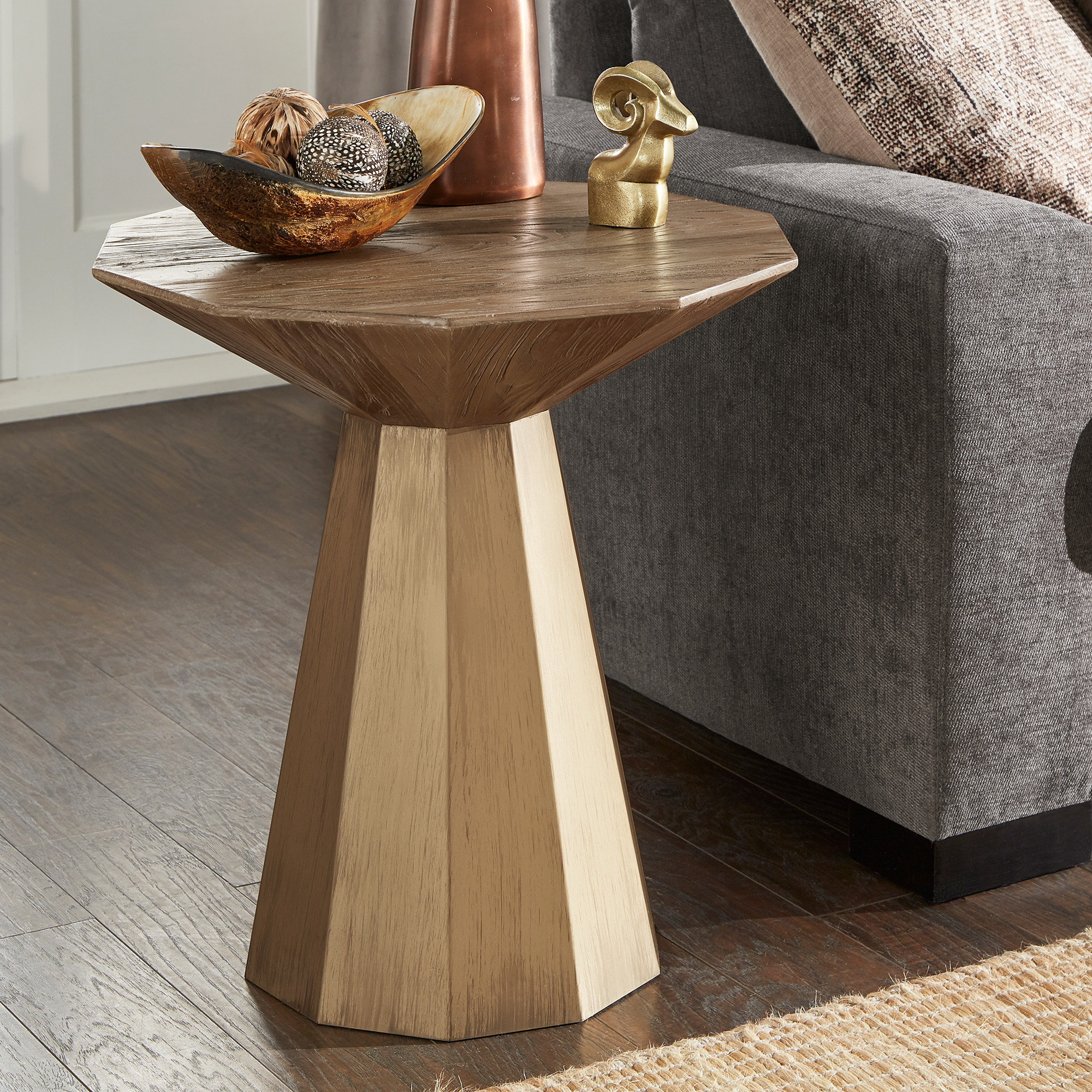 The Twillery Co.® Rochford Solid Wood Block End Table | Wayfair