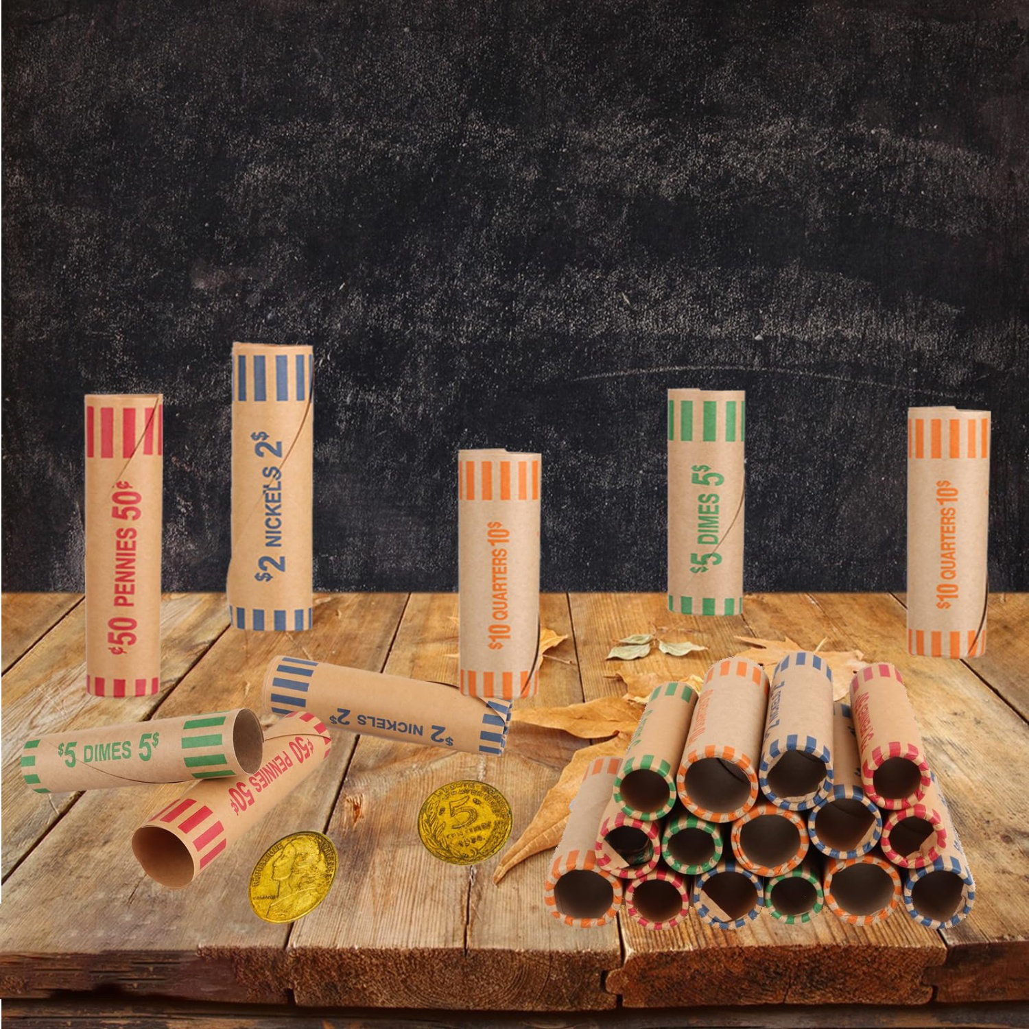 Stack man 512 PCS Preformed Coin Wrappers Assorted Coin Wrappers Rolls ...