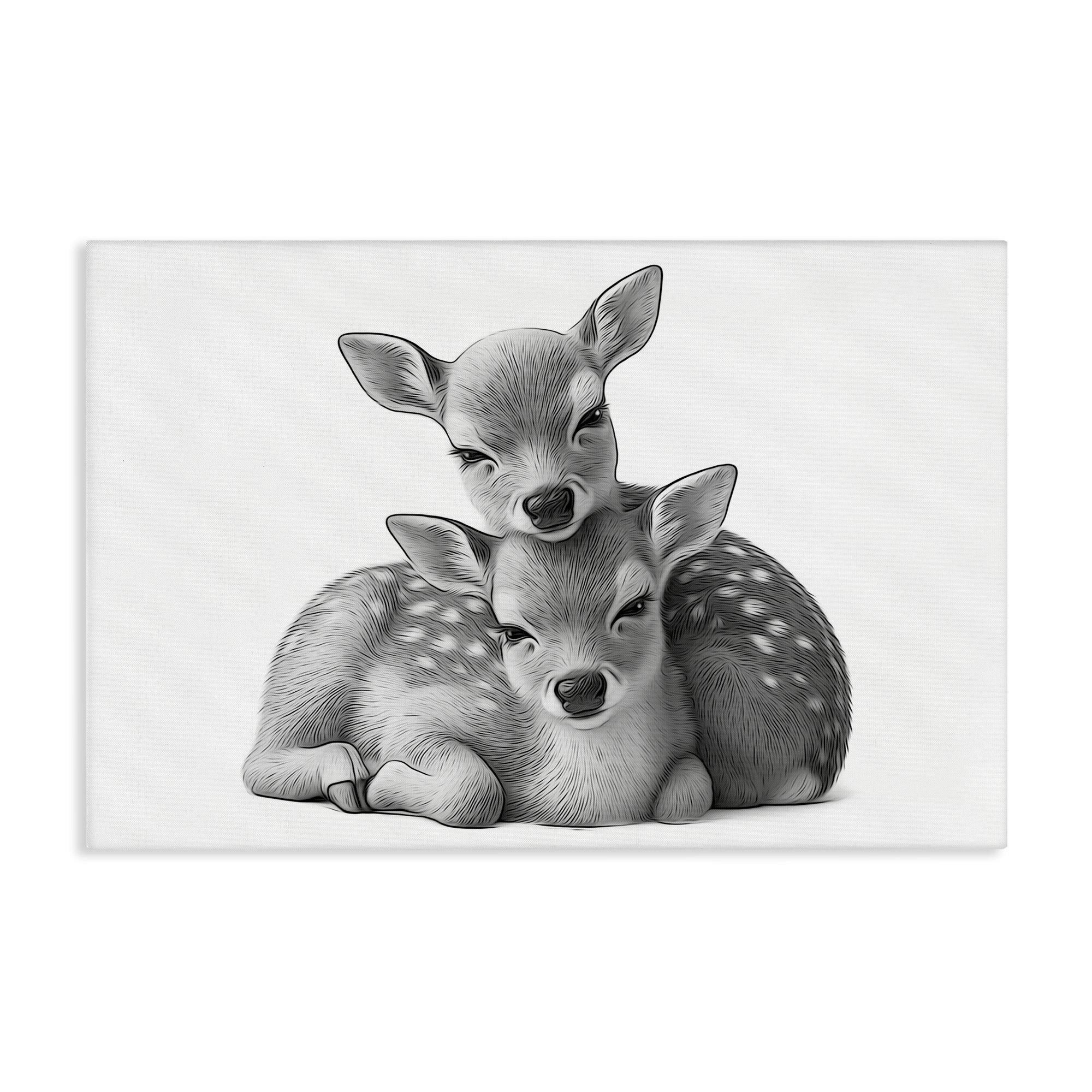 George Oliver Two Cuddling Fawns Canvas Wall Art by Annalisa Latella ...
