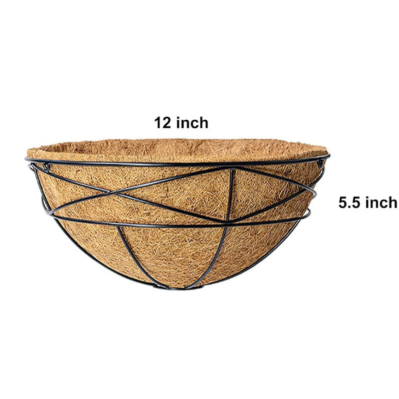 Dakota Fields 4 Pack 12 Inch Hanging Planters for Outdoor Plants Metal ...