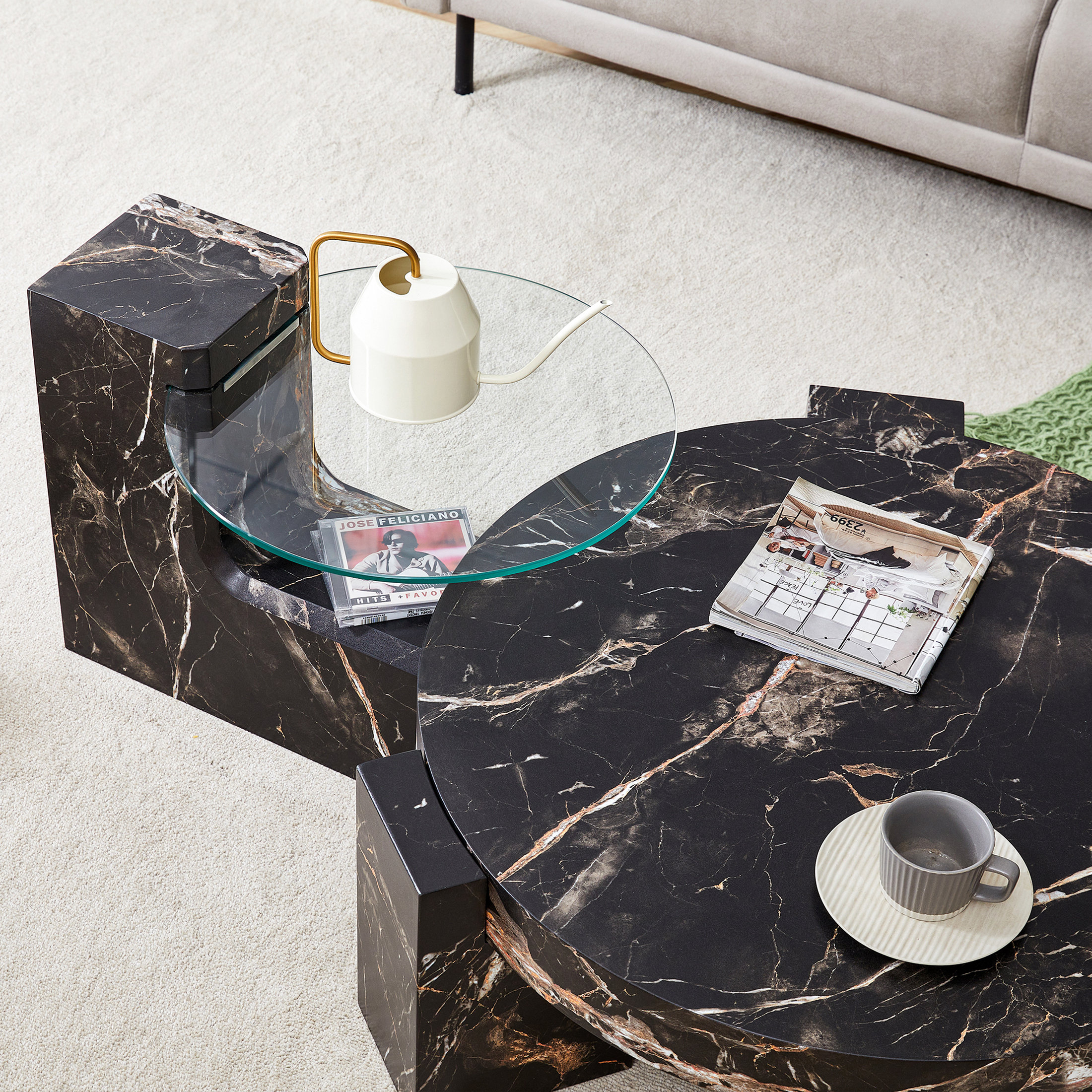 Ivy Bronx The detachable double-decker coffee table, the stylish design ...