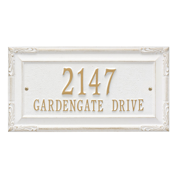 Whitehall Products Gardengate Personalized Grande 2-Line Wall Address ...
