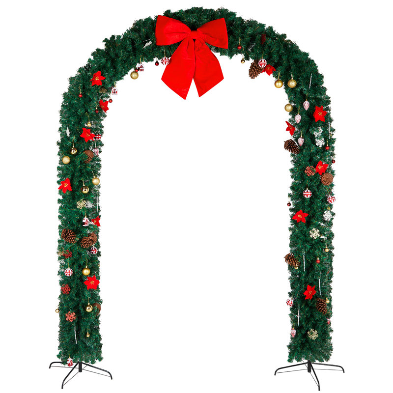 The Holiday Aisle® Christmas Pvc Green Archway Decoration With Ornament ...
