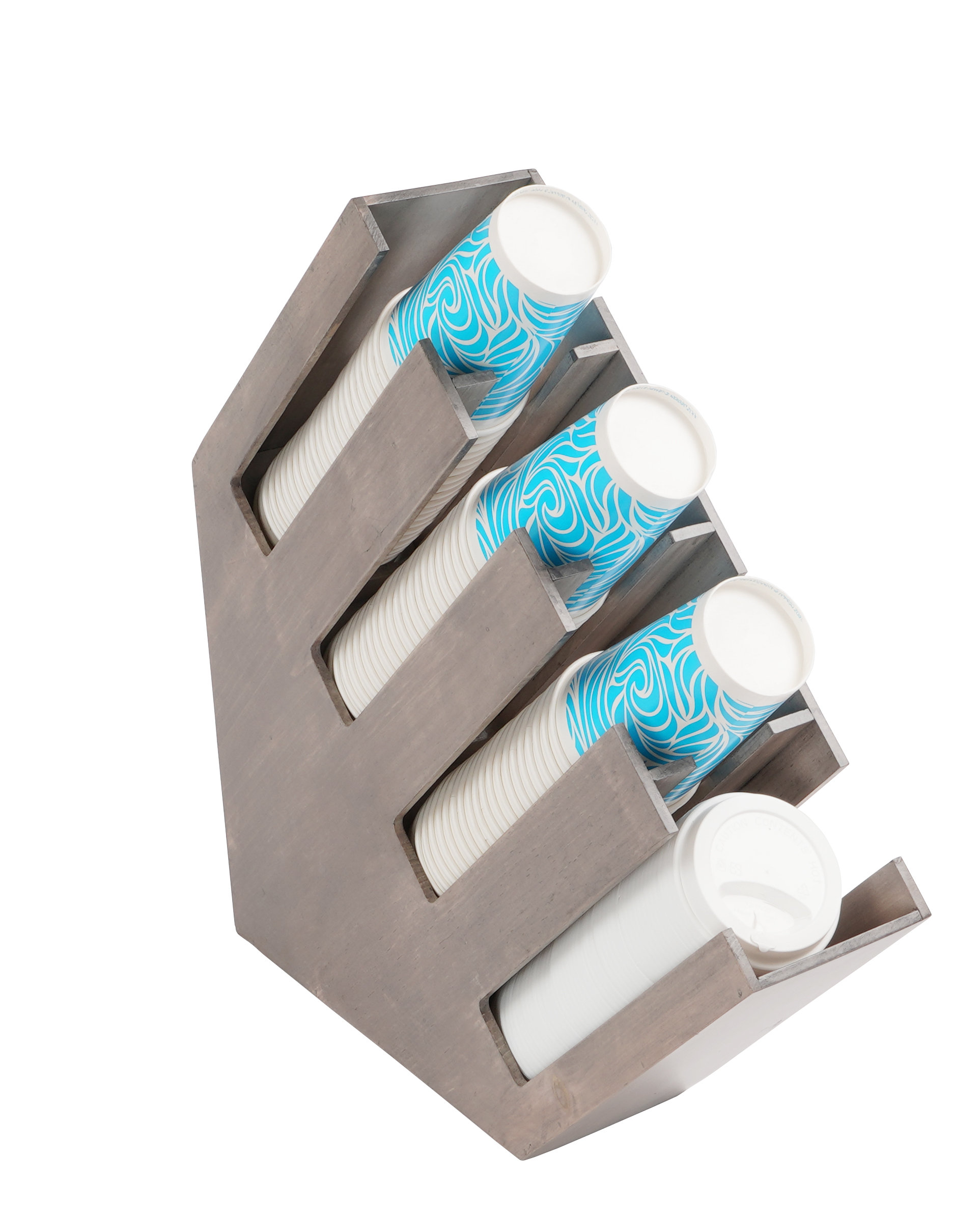 Cal-Mil Aspen 4-Section Slanted Countertop Cup / Lid Organizer | Wayfair
