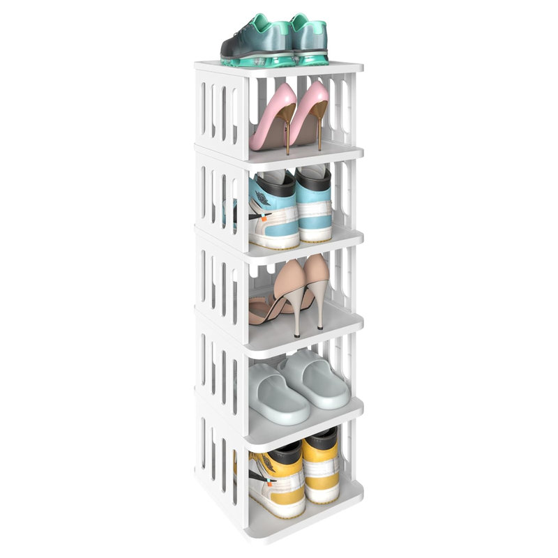 Rebrilliant 6-Tier Shoe Rack for Closet,Stackable Shoe Organizer for ...