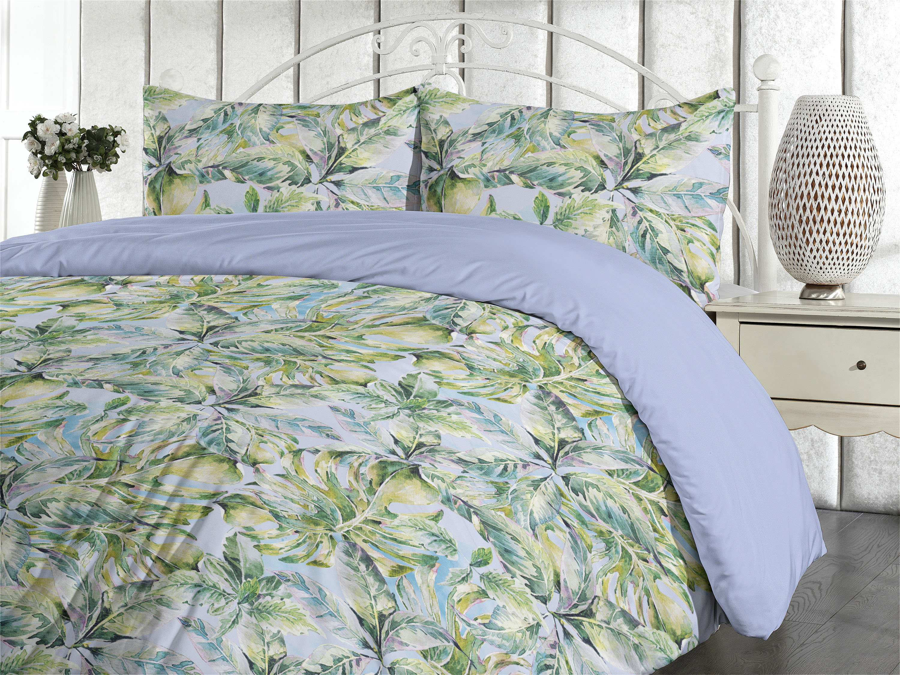 Ambesonne Leaves Greenery Duvet Cover Set Tropi Dreamy Art Apple Green ...