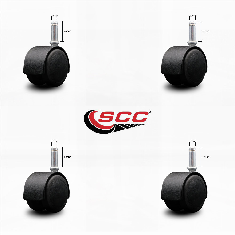 Service Caster Floor Safe Hooded Twin Caster with Grip Ring Stem | Wayfair