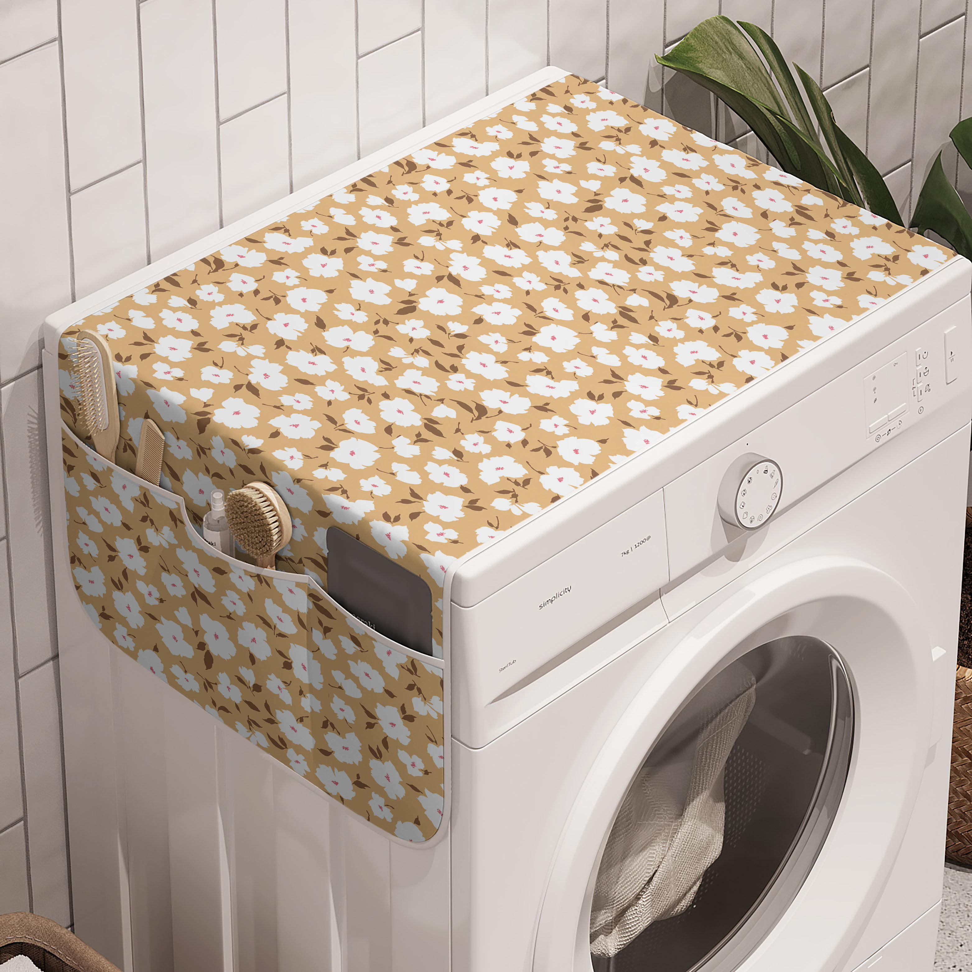 Ambesonne Floral Washing Machine Organizer Pack of 2 47" x 18.5" | Wayfair