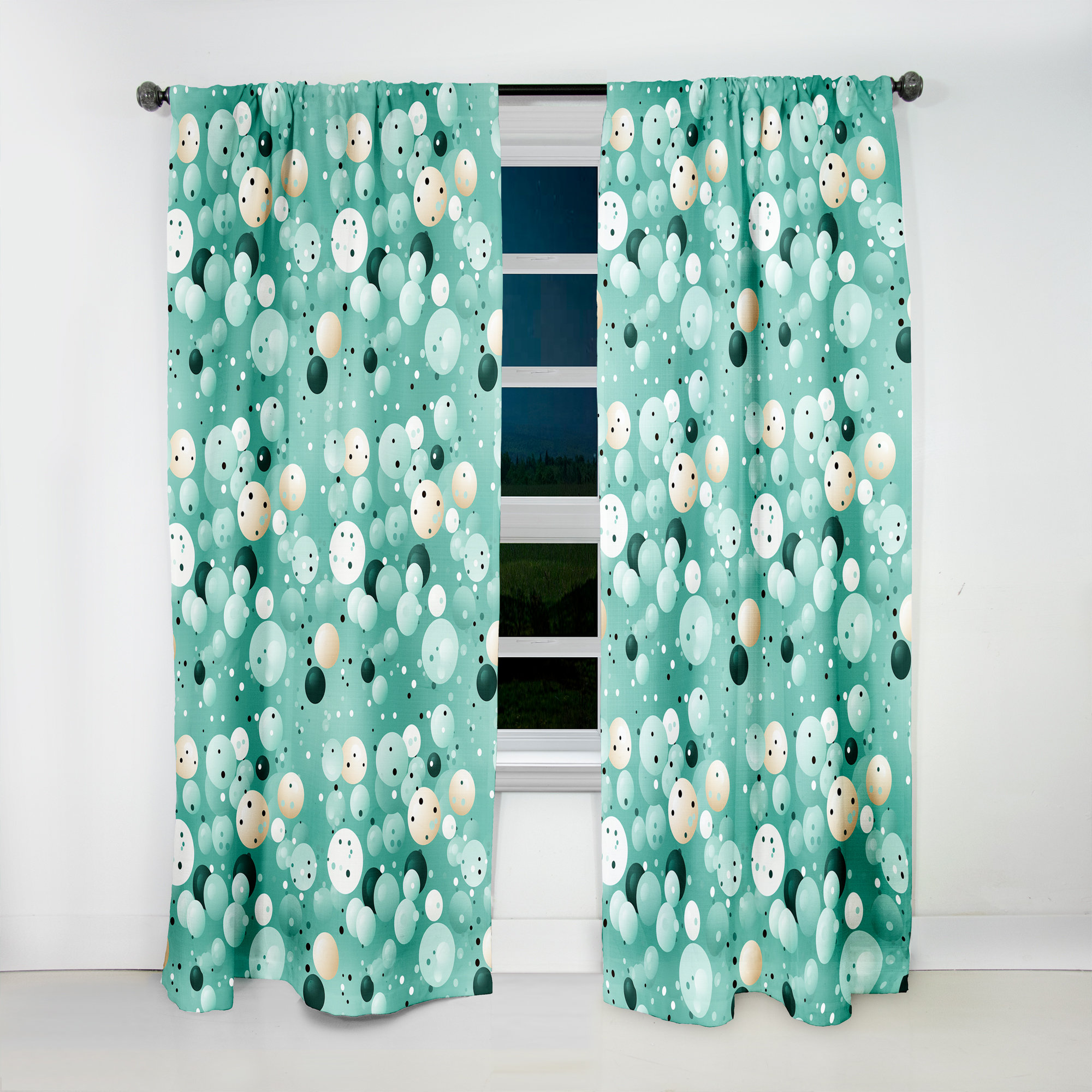 DesignArt Coastal Tranquility Polka Dots Pattern Blackout Single ...