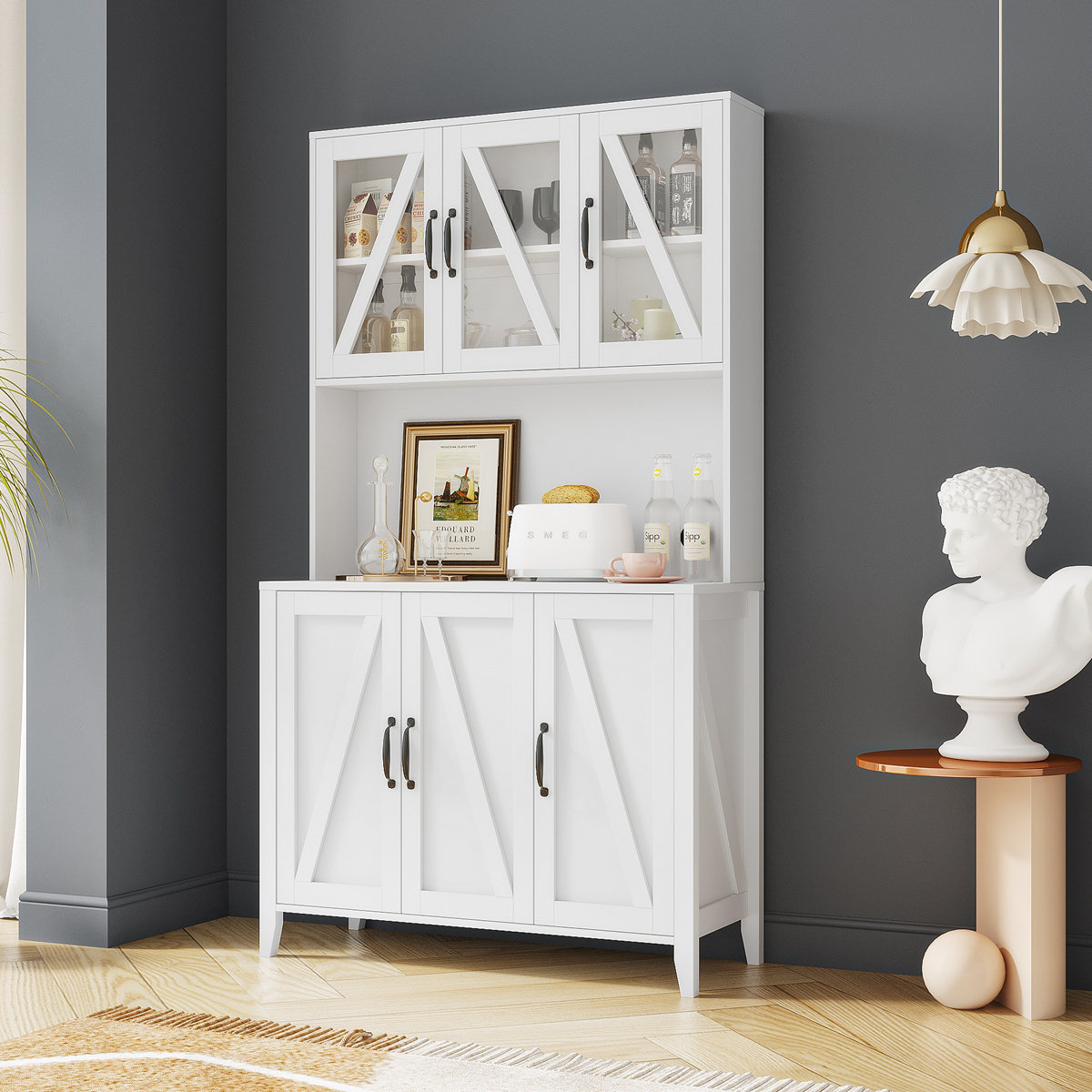 Red Barrel Studio Zelbert Large Kitchen Pantry Storage Cabinet With ...