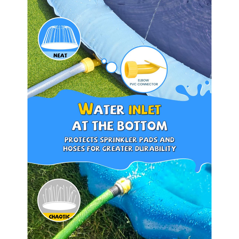 OLHAV 117 inch Non-Slip Splash Pad for Kids and Dog, Thicken Sprinkler ...