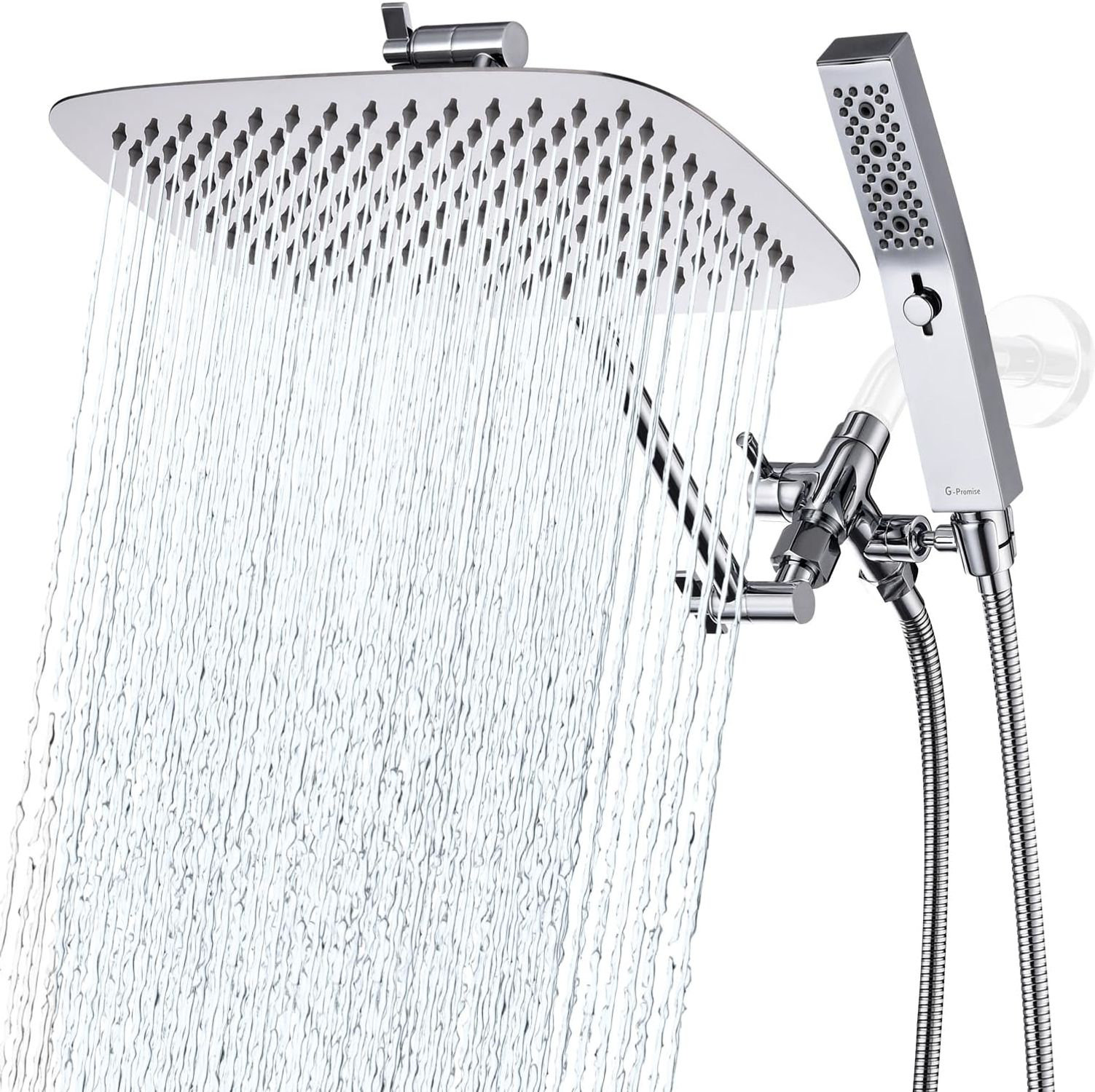 Silodo All Metal 12“ Two-Way Shower Set | Rain Shower | Hand Shower Bar ...