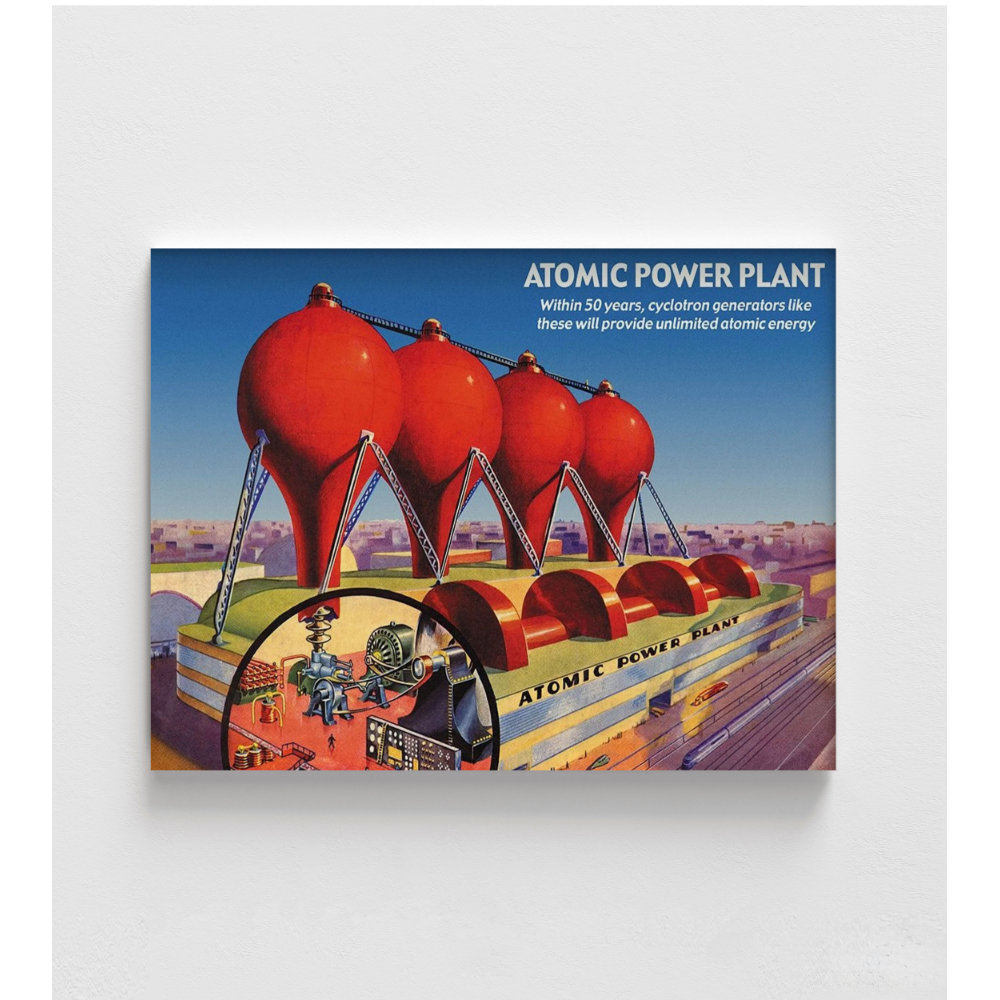 WeFrameArt Retro Nuclear Power Plant Poster, Vintage Power Plant Print ...