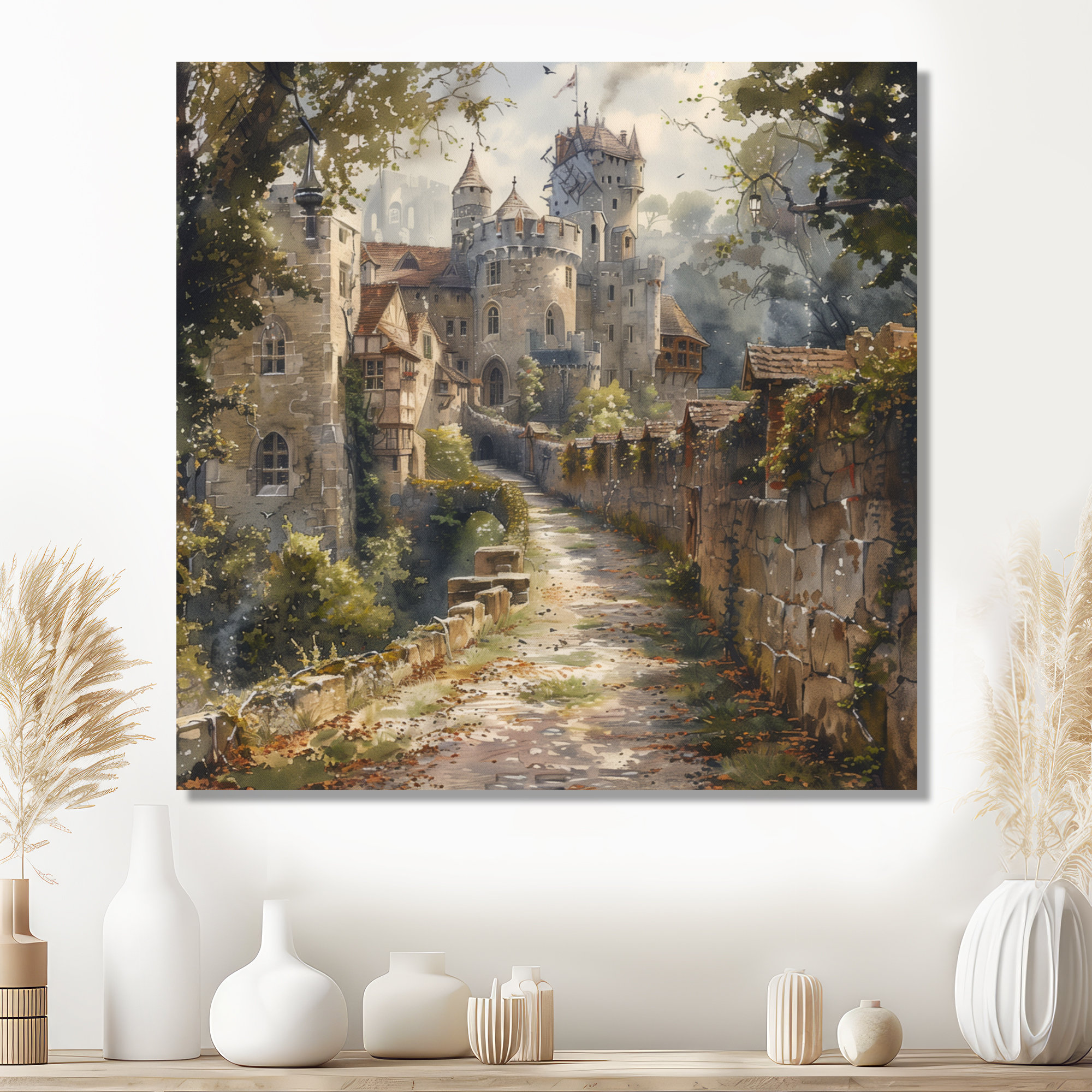 Winston Porter 'Beige Brown Medieval Stronghold Fortress I - Fortresses ...