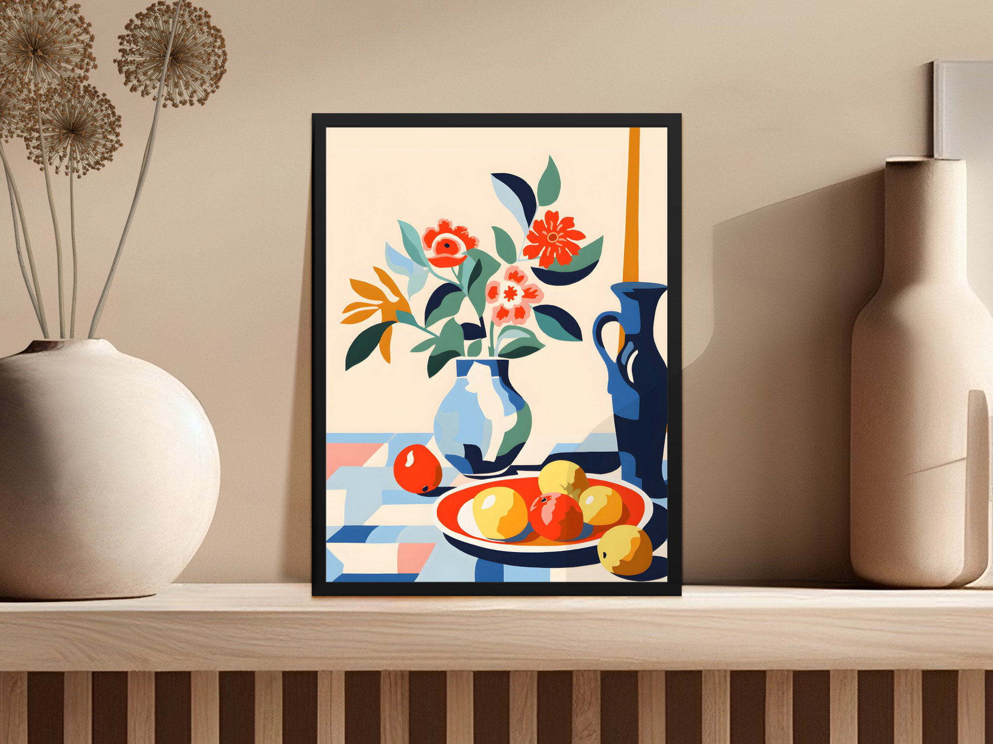 Ivy Bronx Graphic Still Life With Flowers And Fruits Illustration ...