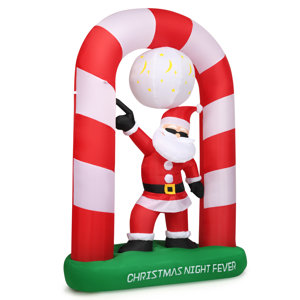 The Holiday Aisle® 7.5 Ft Inflatable Christmas Lighted Santa Claus ...