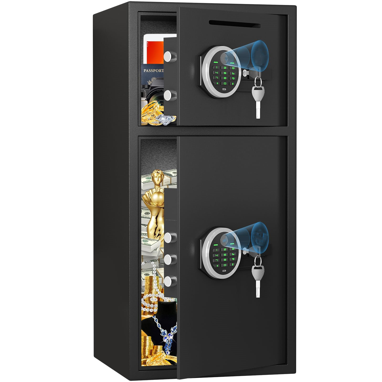 MASTER CRAFT WINDOW AND DOOR 6.5 Cu Ft Extra Large Home Safe Box Fireproof Waterproof, Digital ...