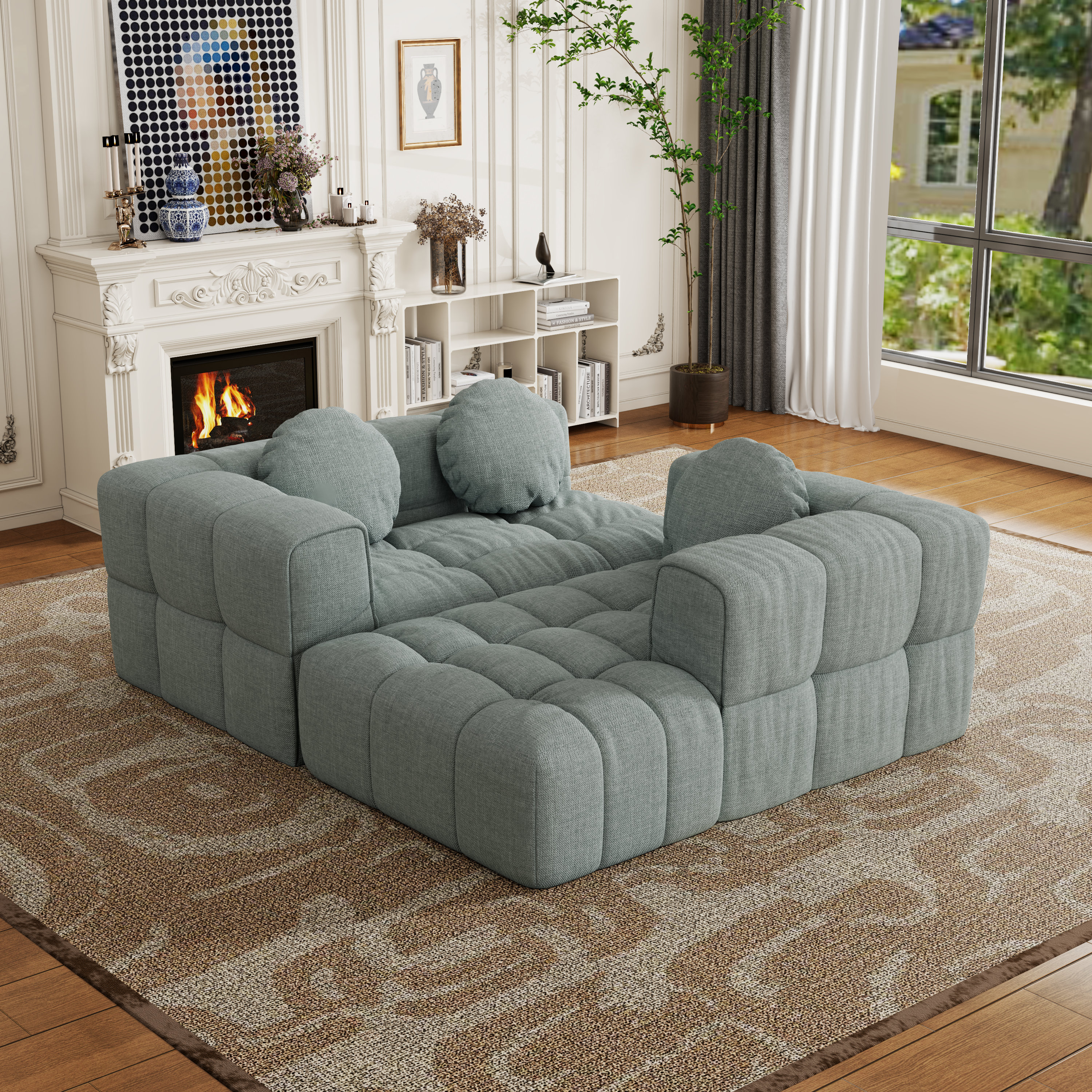Ivy Bronx Modern Upholstered Combination Sofa Set, Fully Compressed ...