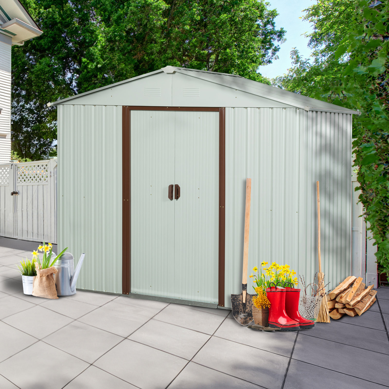 HOA.WWC 6x5 Metal Outdoor Storage Shed White | Wayfair