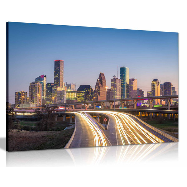 17 Stories Houston Texas Skyline - Wrapped Canvas Art Prints | Wayfair ...