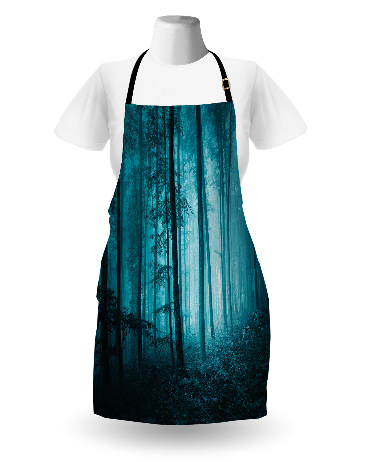 Rosecliff Heights Teal Apron Unisex Foggy Dark Country Forest Adult ...