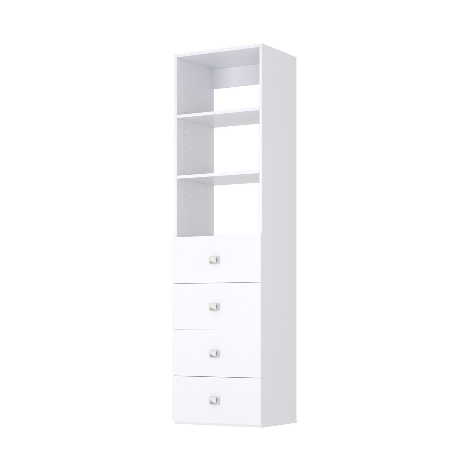 Latitude Run® 4 Drawer Shelf Tower Unit Combined Cabinet Box and Flat ...