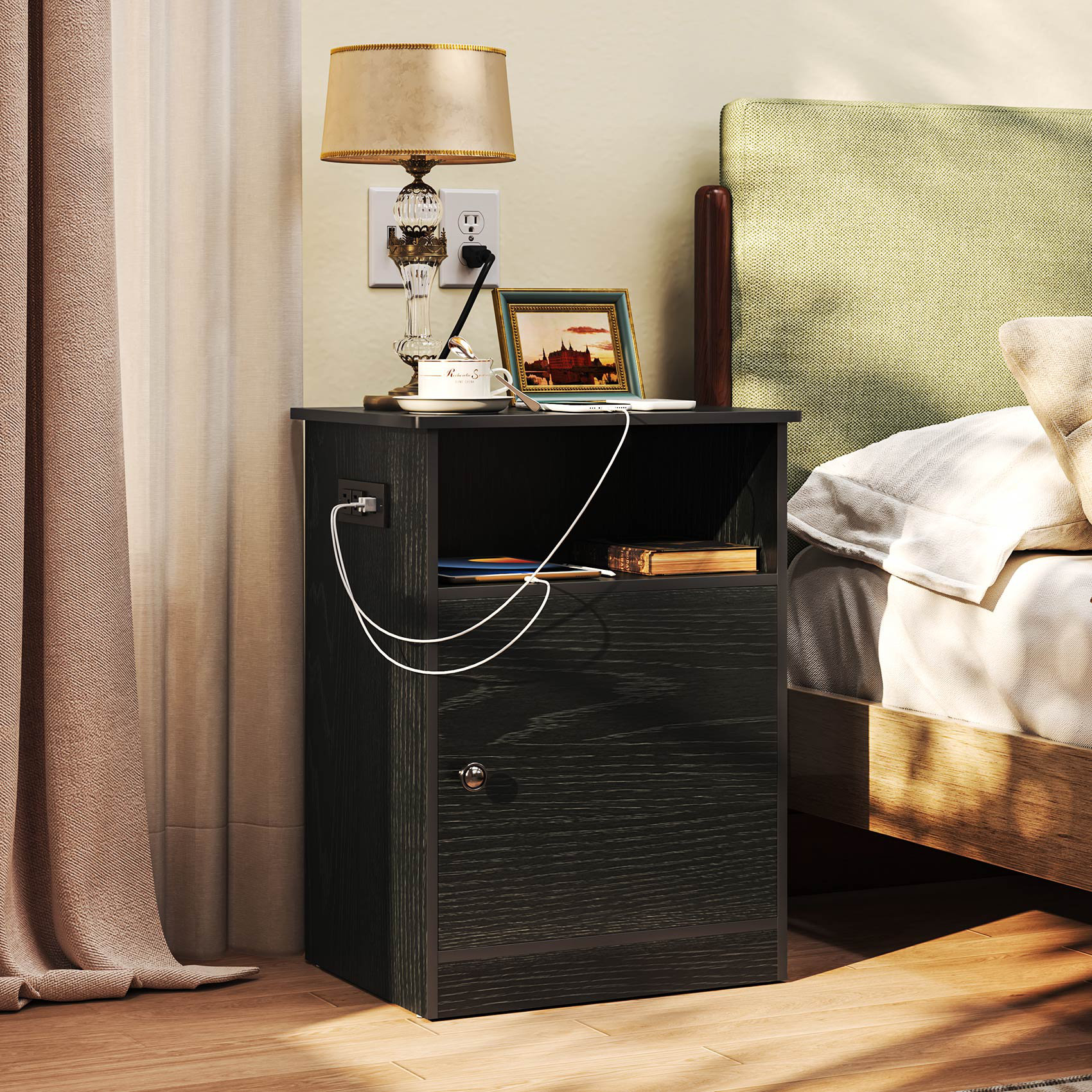 TCMT 23.7" Tall Nightstand Built-In Outlets & Reviews | Wayfair