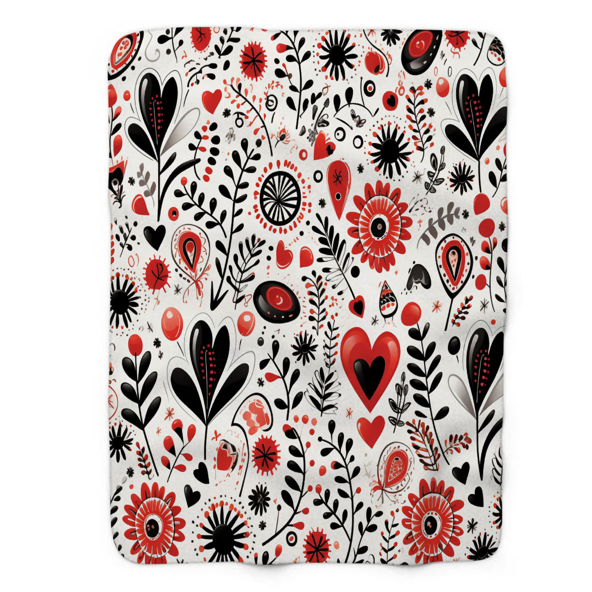 MentionedYou Scandi Heart Motifs - 1 Piece Premium Sherpa Blanket | Wayfair