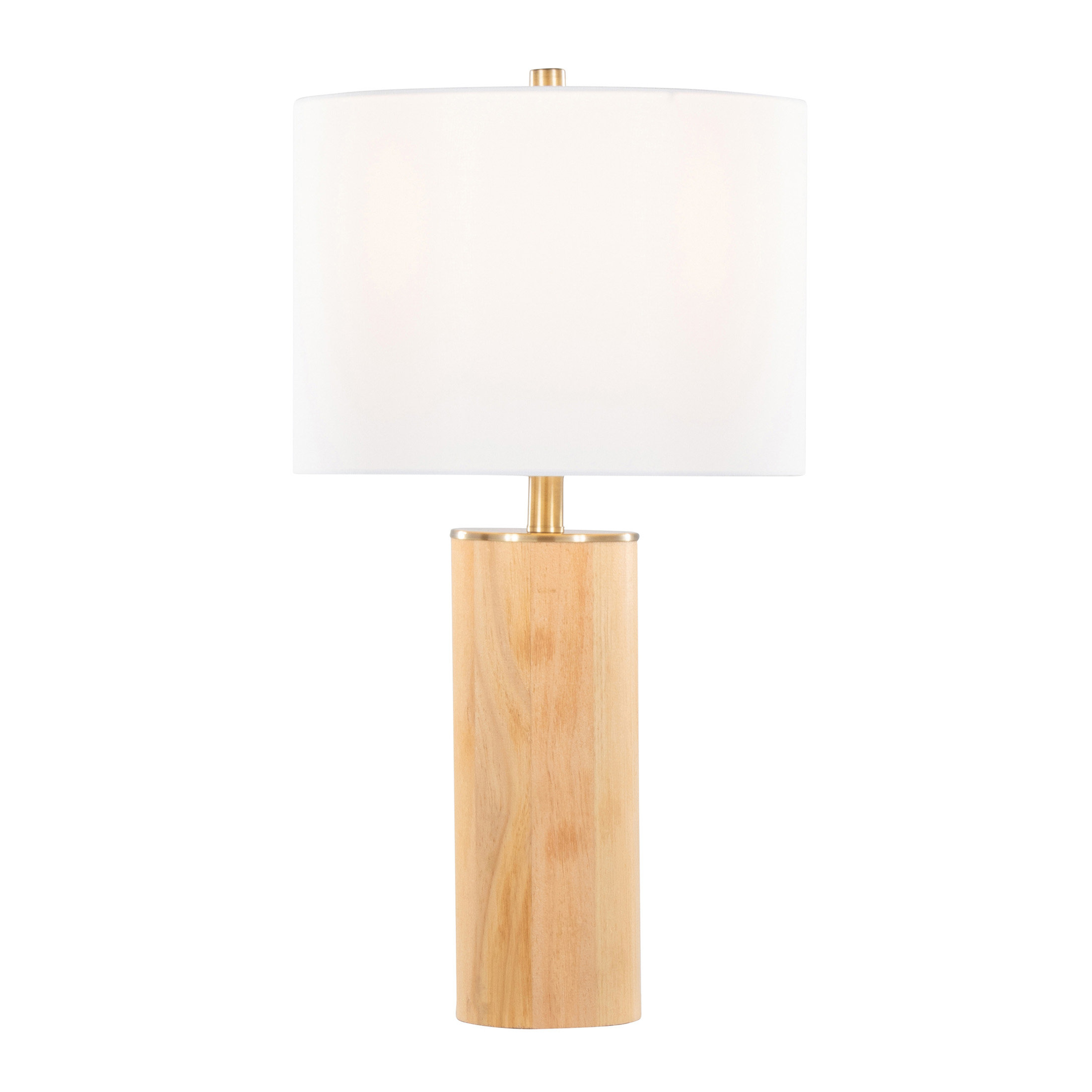 Loon Peak Cylinder Ash 27" Contemporary Wood Table Lamp in Ash Wood ...