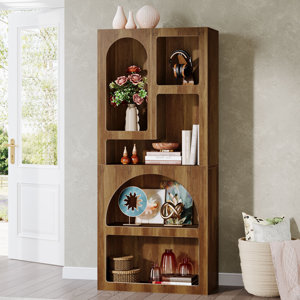 SUPROT 71.25" H x 39.37" W Geometric Bookcase | Wayfair