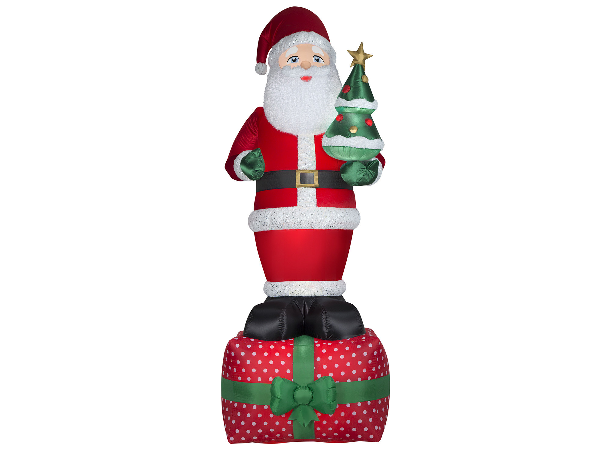 Gemmy Industries 10 Foot Santa Scene Light Up Christmas Inflatable Lawn ...