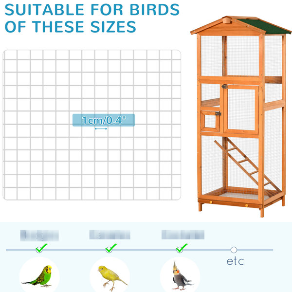 Tucker Murphy Pet™ 65" Outdoor Bird Aviary Cage - Wood For Parrots ...