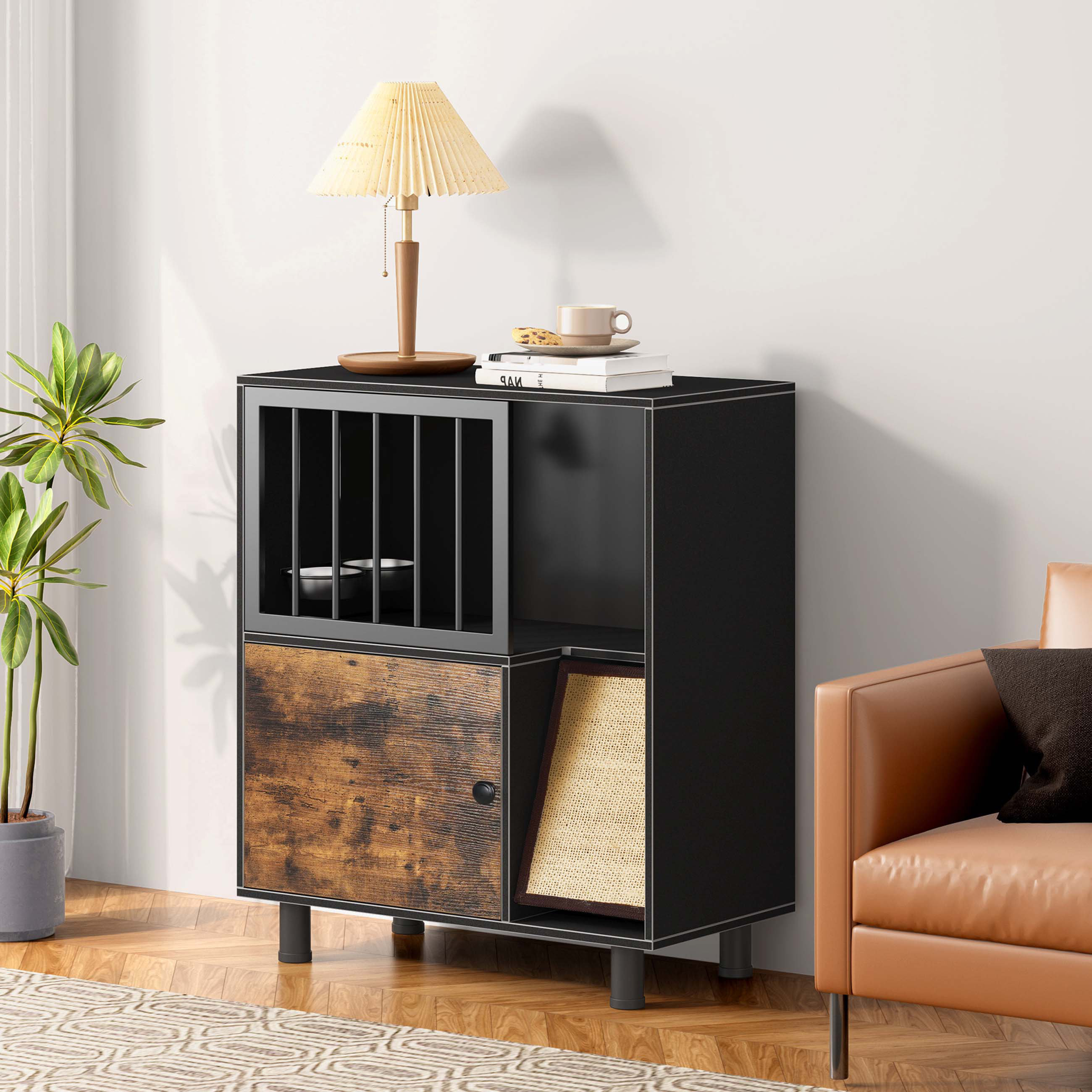 Clothink Cat Litter Box Enclosure Food Storage And Container | Wayfair