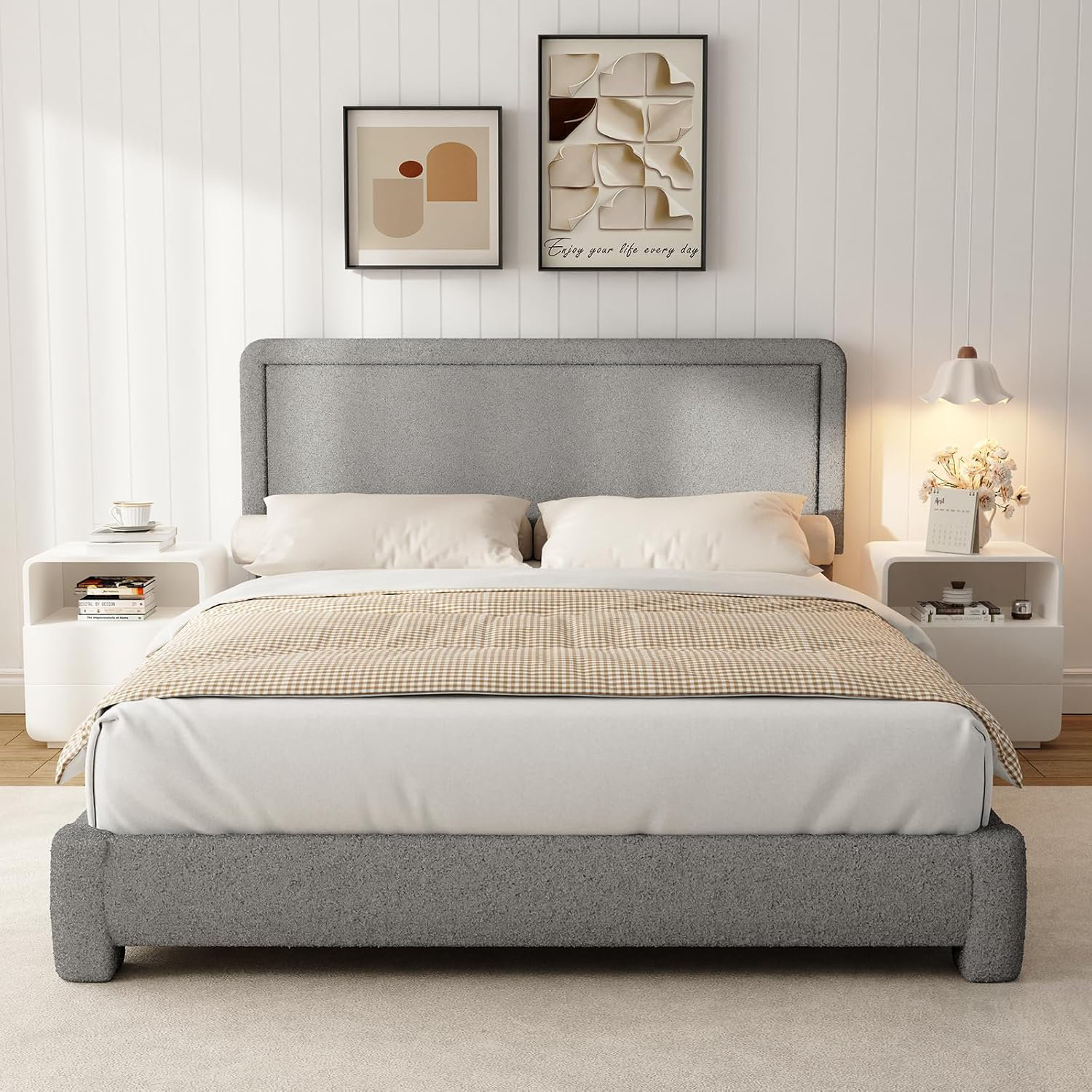 Ebern Designs Modern Queen Size Upholstered Cloud Bed Frame With ...