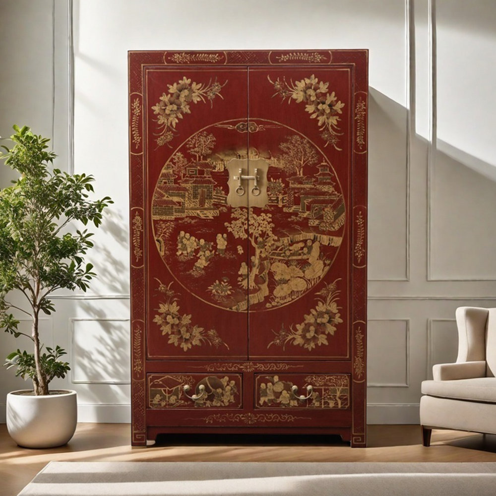Parttlion Chinese style classical modern bedroom wardrobe | Wayfair