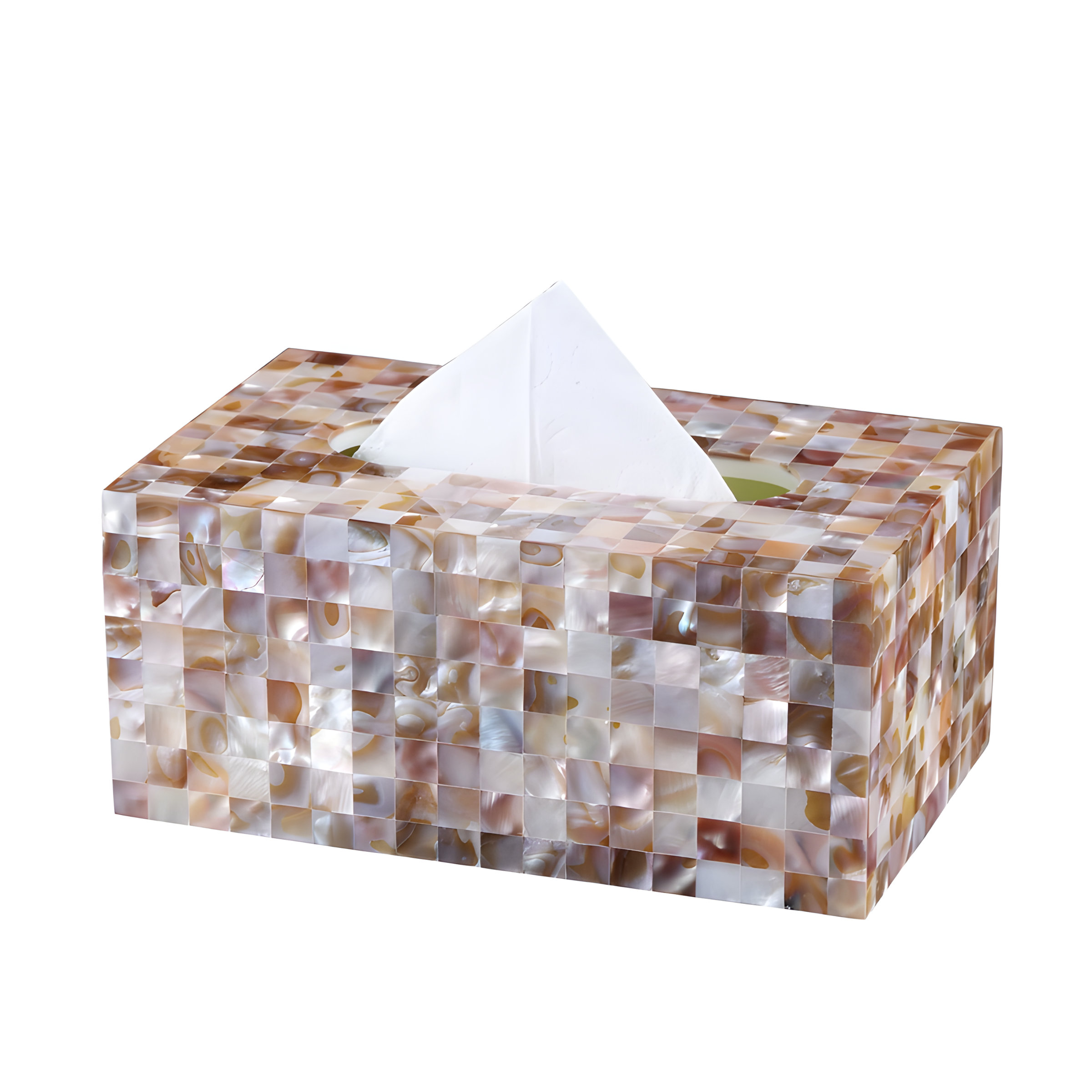 Everly Quinn Luxury Seashell Tissue Box Holder For Home Living Room ...