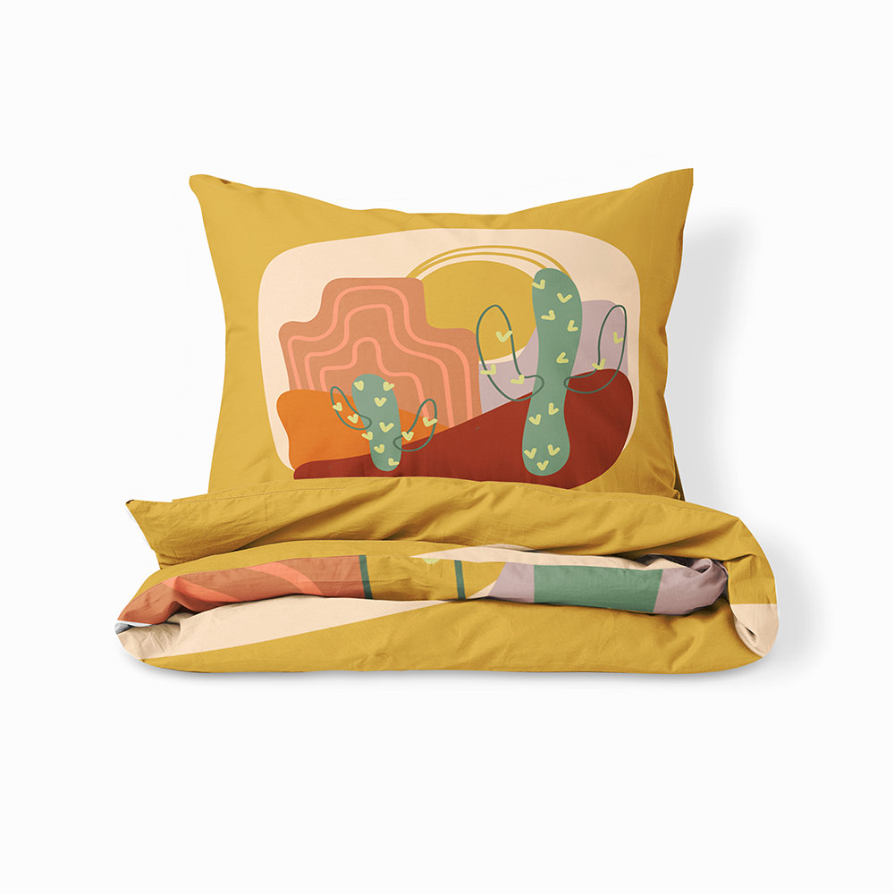 Folk N Funky Multicolor Microfiber 5 Piece Duvet Cover & Insert Set ...