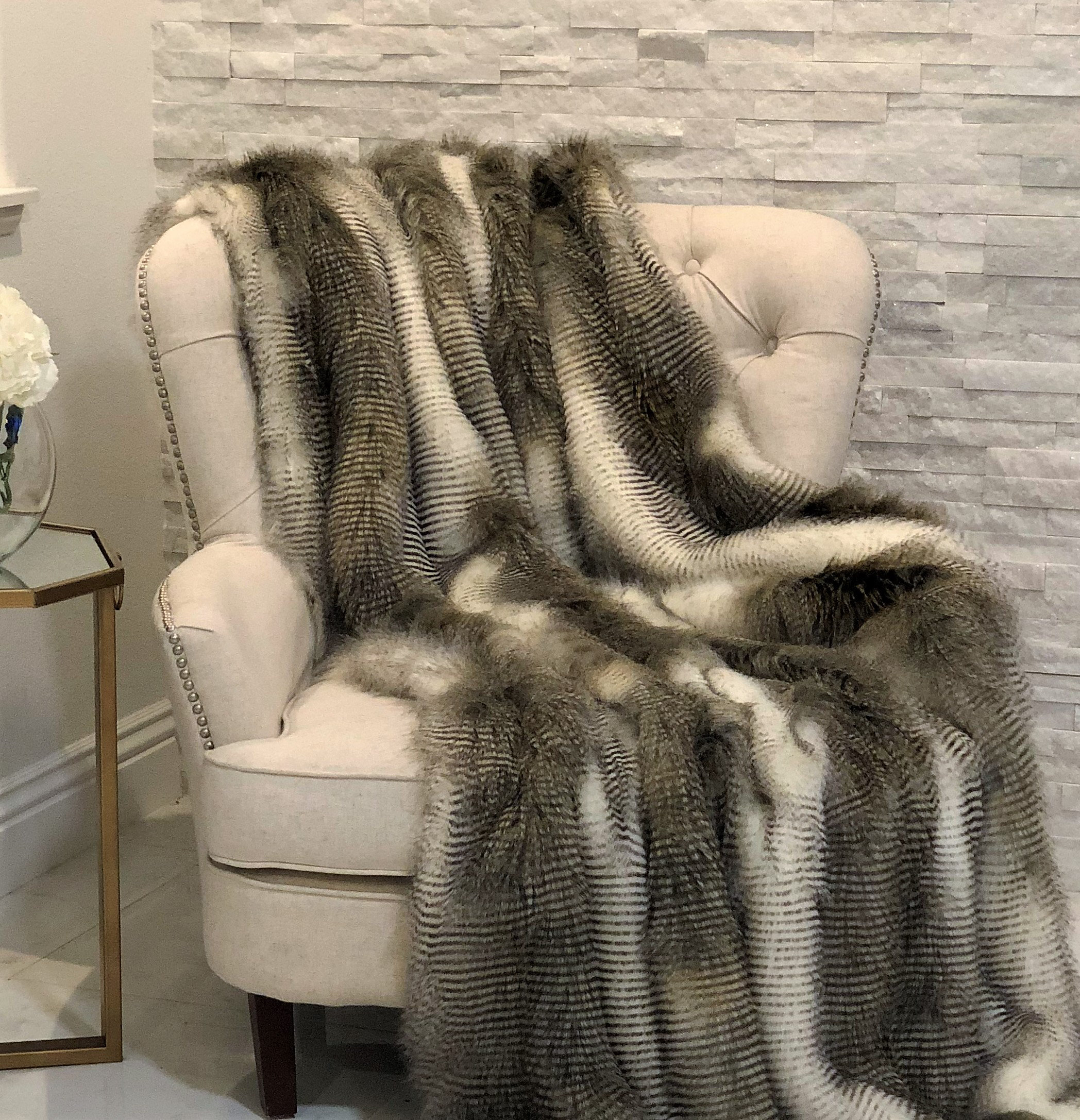 Plutus Brands Alaskan Hawk Hawk Handmade Luxury Faux Fur Throw | Wayfair